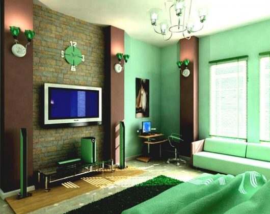 Having A Comfortable Green Living Bedroom - HomesFornh